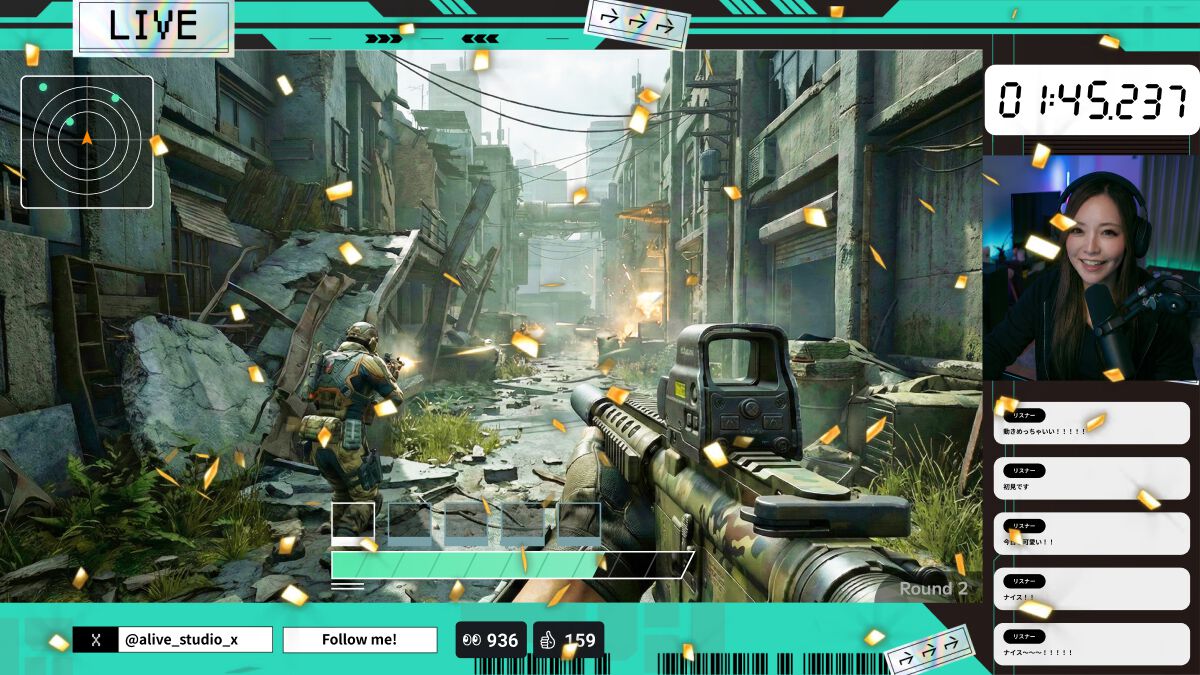 配信画面デザインサービス“Alive Studio byGMOペパボ”がストリーマー向け特設サイトを公開。Twitch連携やゲーム用対戦カウンターなど順次提供開始 - 電撃オンライン